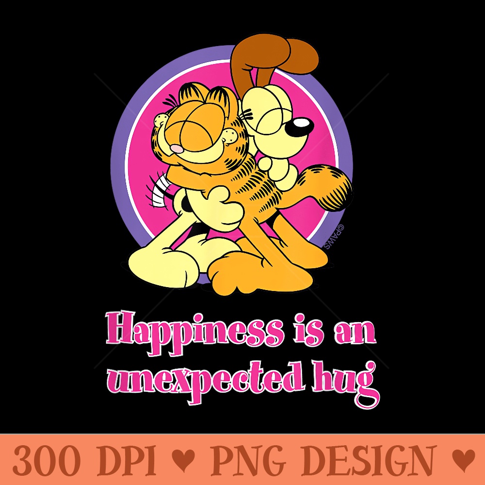Garfield Happiness is an Unexpected Hug - Unique PNG Artwork | Inspire ...