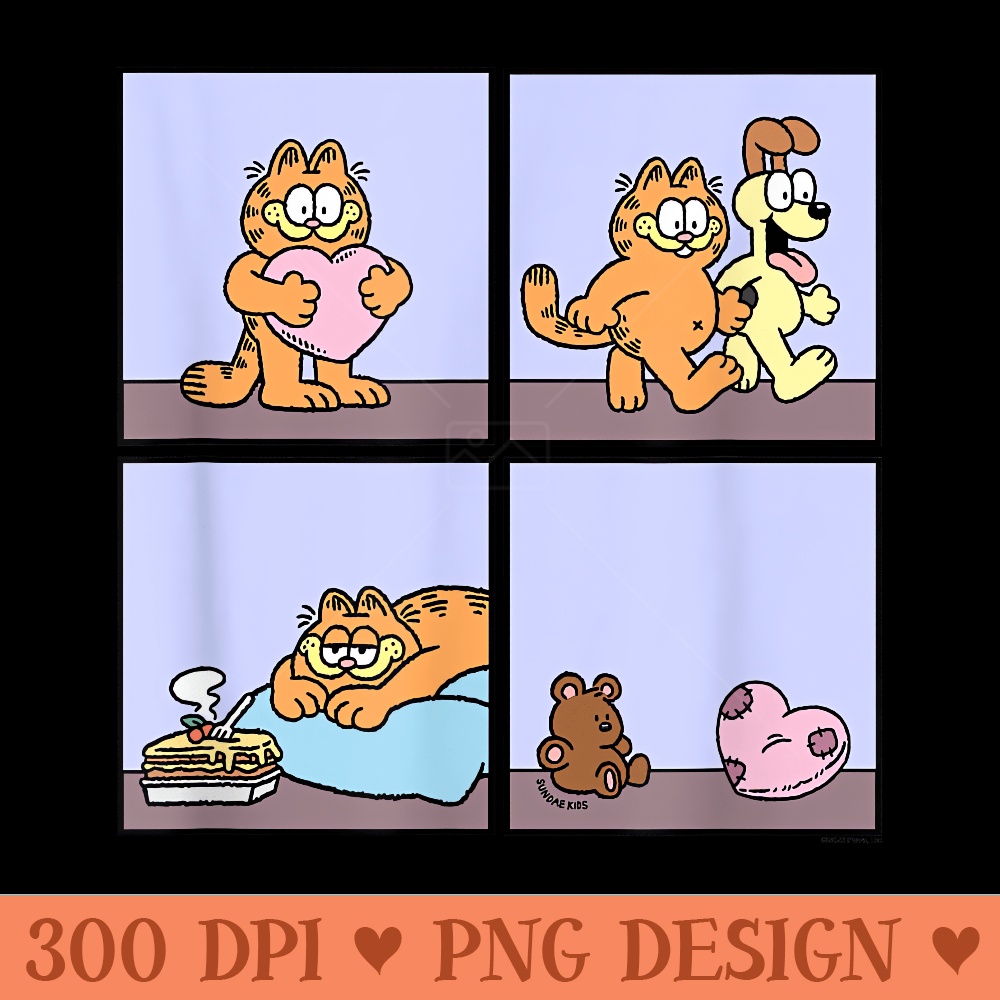Garfield Sundae Comic Panels Art Series - PNG Graphics | Inspire Uplift