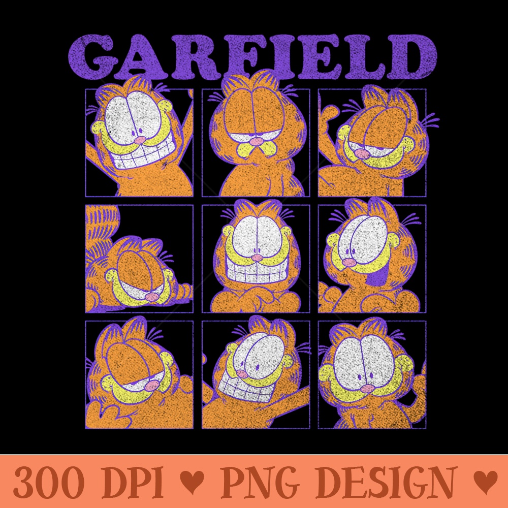 Garfield Many Faces Grid Sweatshirt - Printable PNG Images | Inspire Uplift