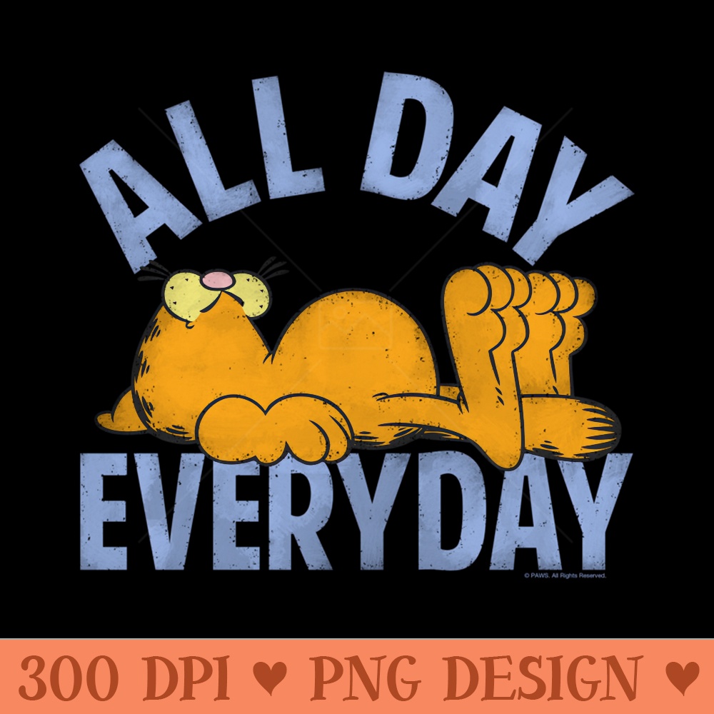 Garfield All Day Garfield - PNG Graphics | Inspire Uplift