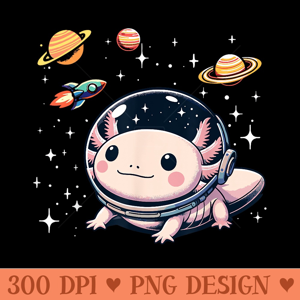Axolotl Kawaii Cute Axolotls Astronaut Planets Space - PNG i | Inspire ...