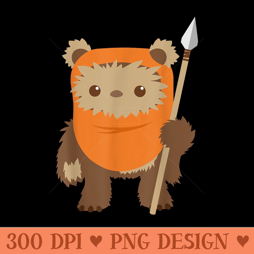 Star Wars Wicket Ewok Chibi Kawaii Cute Graphic T - PNG Art | Inspire ...