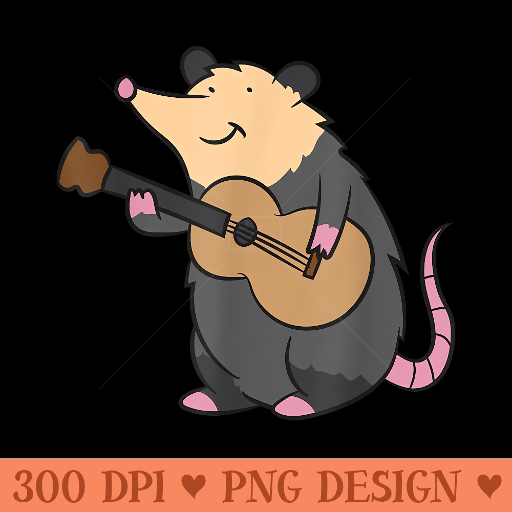 Possum With Guitar Funny Opossum Playing Guitar - PNG Graphi | Inspire ...