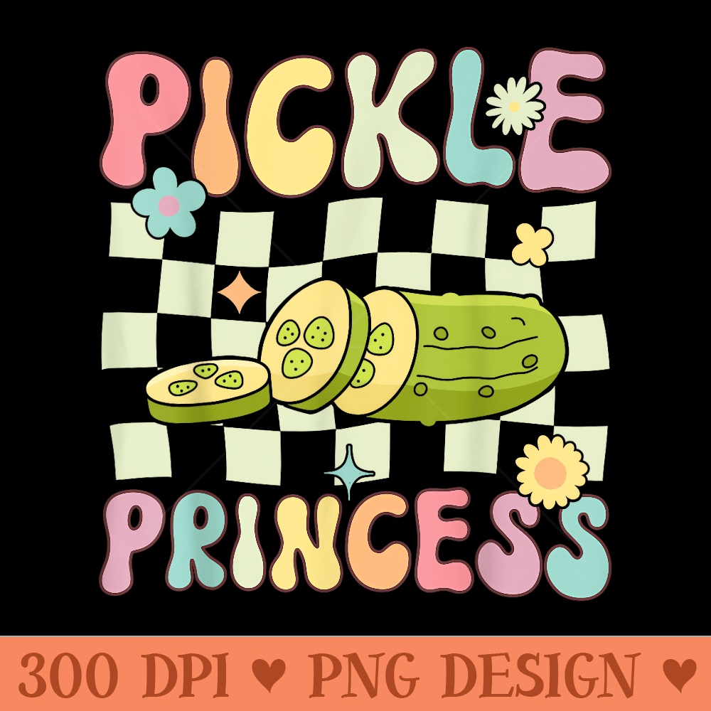 Pickle Princess Groovy Funny Pickle Girl Cucumber - PNG imag | Inspire Uplift