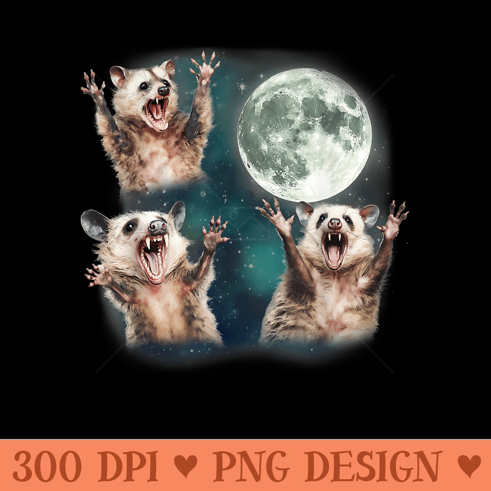 Three Possum Moon 3 Opossum And Dead Moon Weird Cursed Meme | Inspire ...