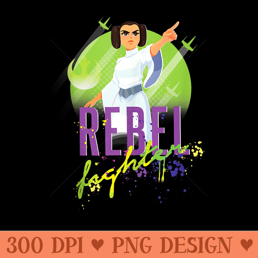 Star Wars Princess Leia Rebel Fighter Neon Paint - PNG downl | Inspire ...