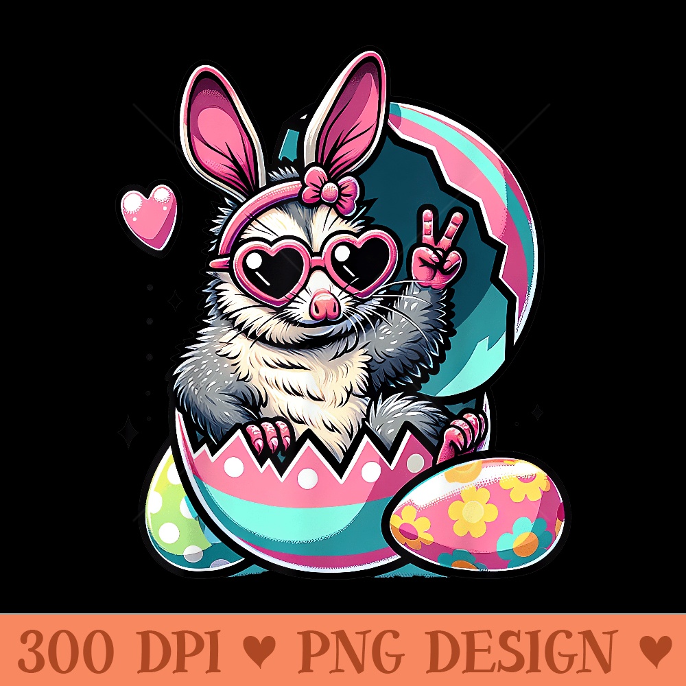 Opossum Peace Sign Hand Possum Bunny Mens s Easter - Printab | Inspire ...