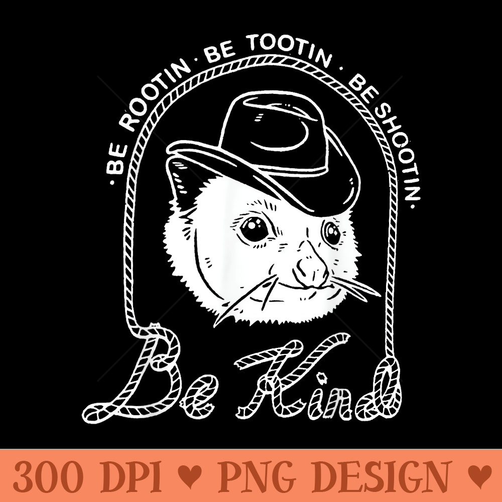Be Rootin Be Tootin Be Shootin Be Kind Cowboy Opossum Lover | Inspire Uplift