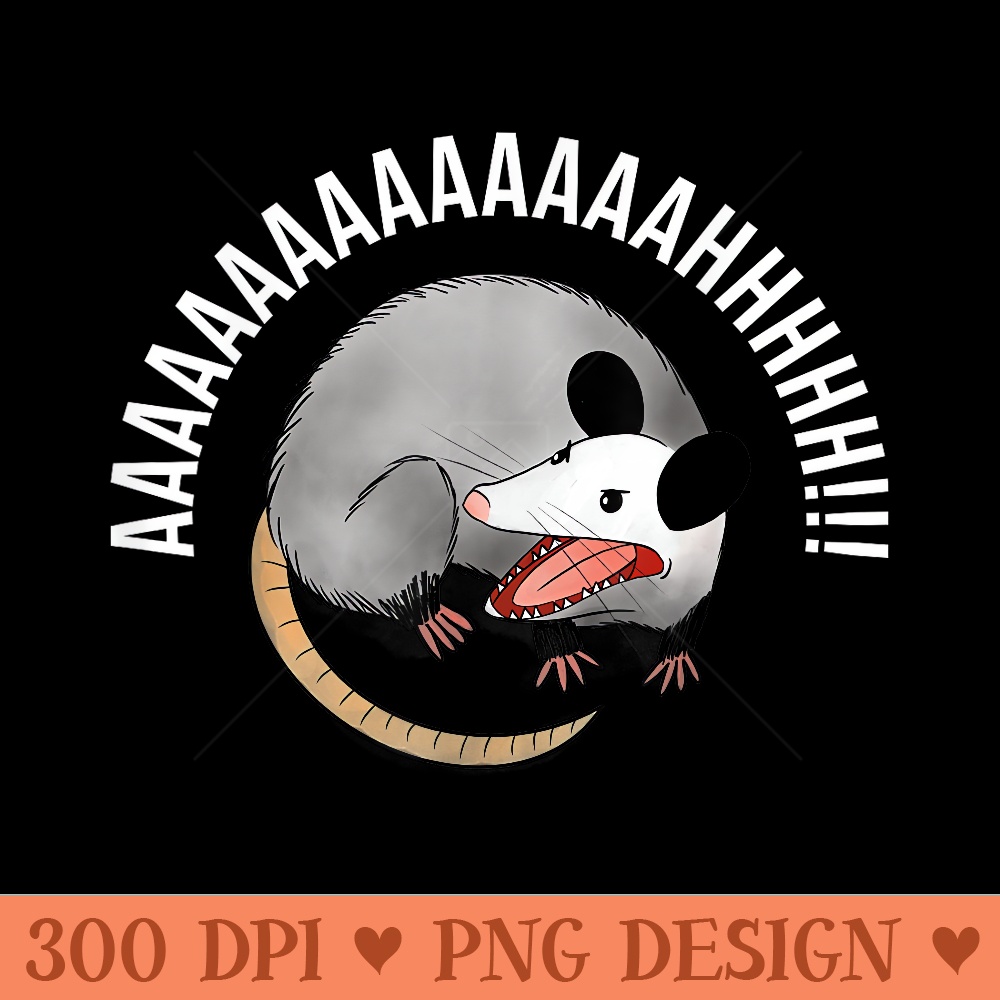 Possum Screaming Aaahh Street Cat Funny Anxious Opossum - Mo | Inspire ...