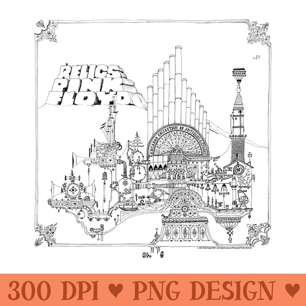 Pink Floyd Relics Album Cover Sketch - Modern PNG designs | Inspire Uplift
