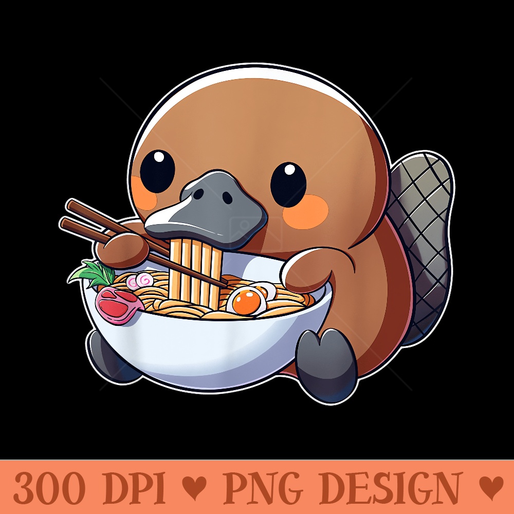 Cute Platypus Ramen Anime Kawaii Japanese Eating Noodle - PN | Inspire ...