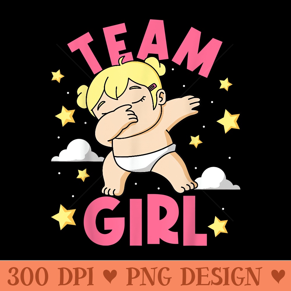 Dabbing Baby Girl Group Outfit Team Girl Gender Reveal - PNG | Inspire ...