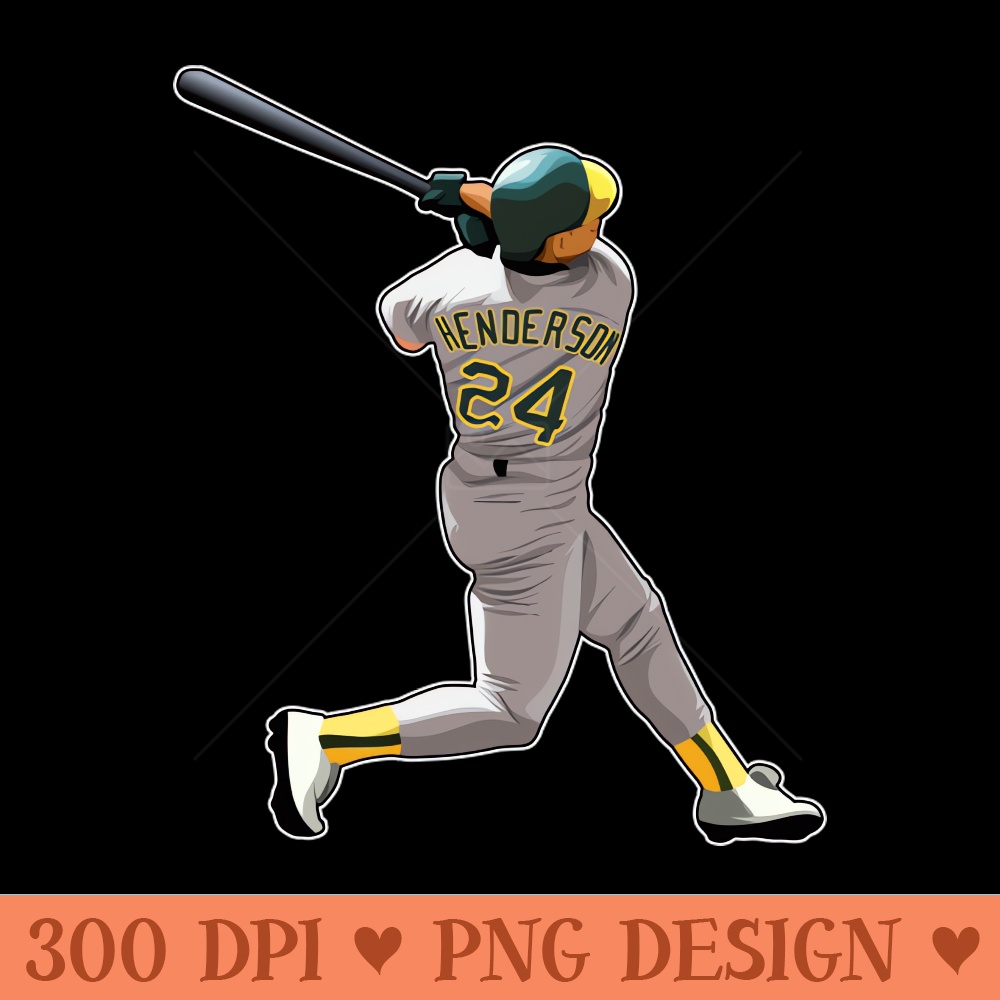 Rickey Henderson 24 Swings Power - PNG Art Files | Inspire Uplift