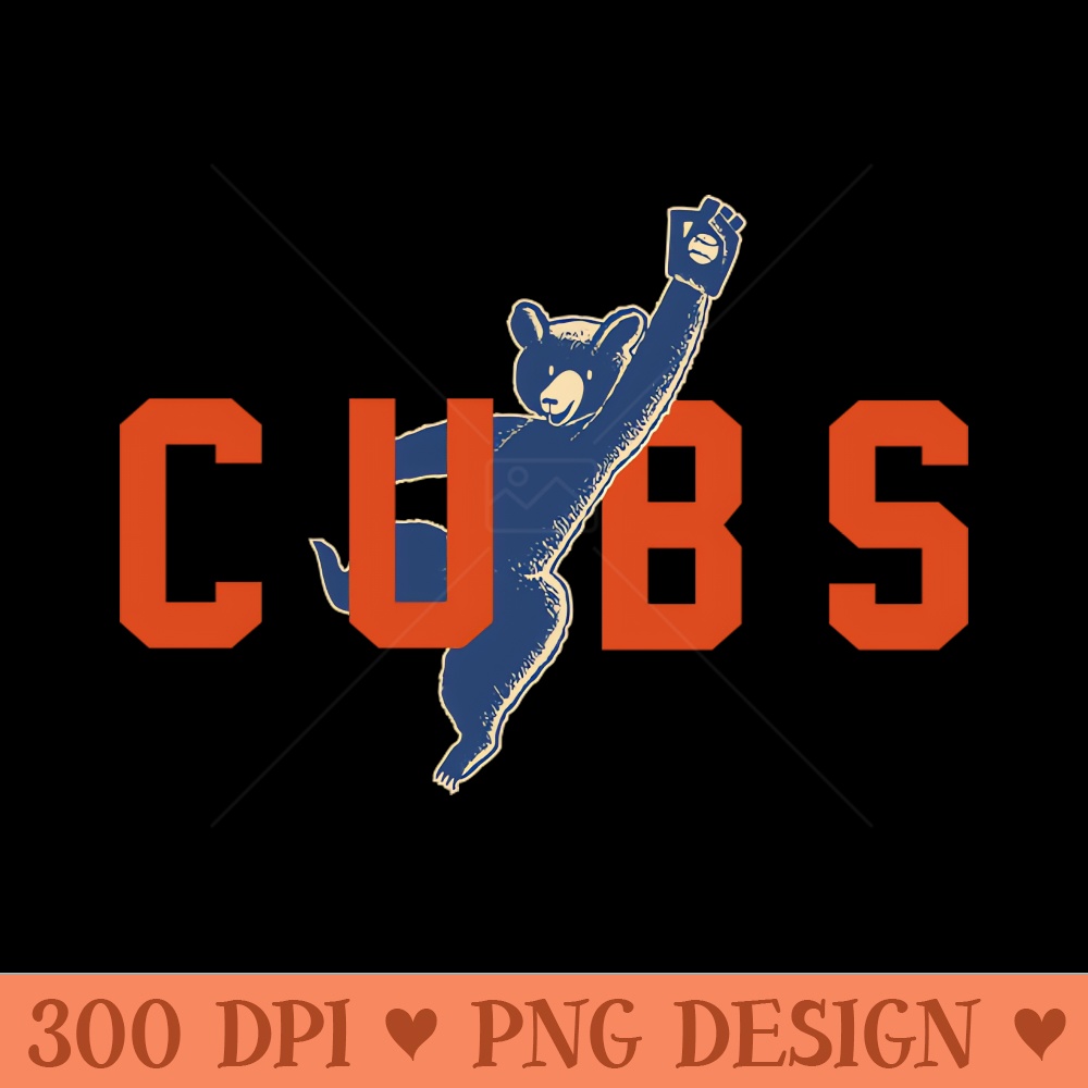 Vintage Chicago Cubs 3 by Buck - Unique PNG Artwork | Inspire Uplift