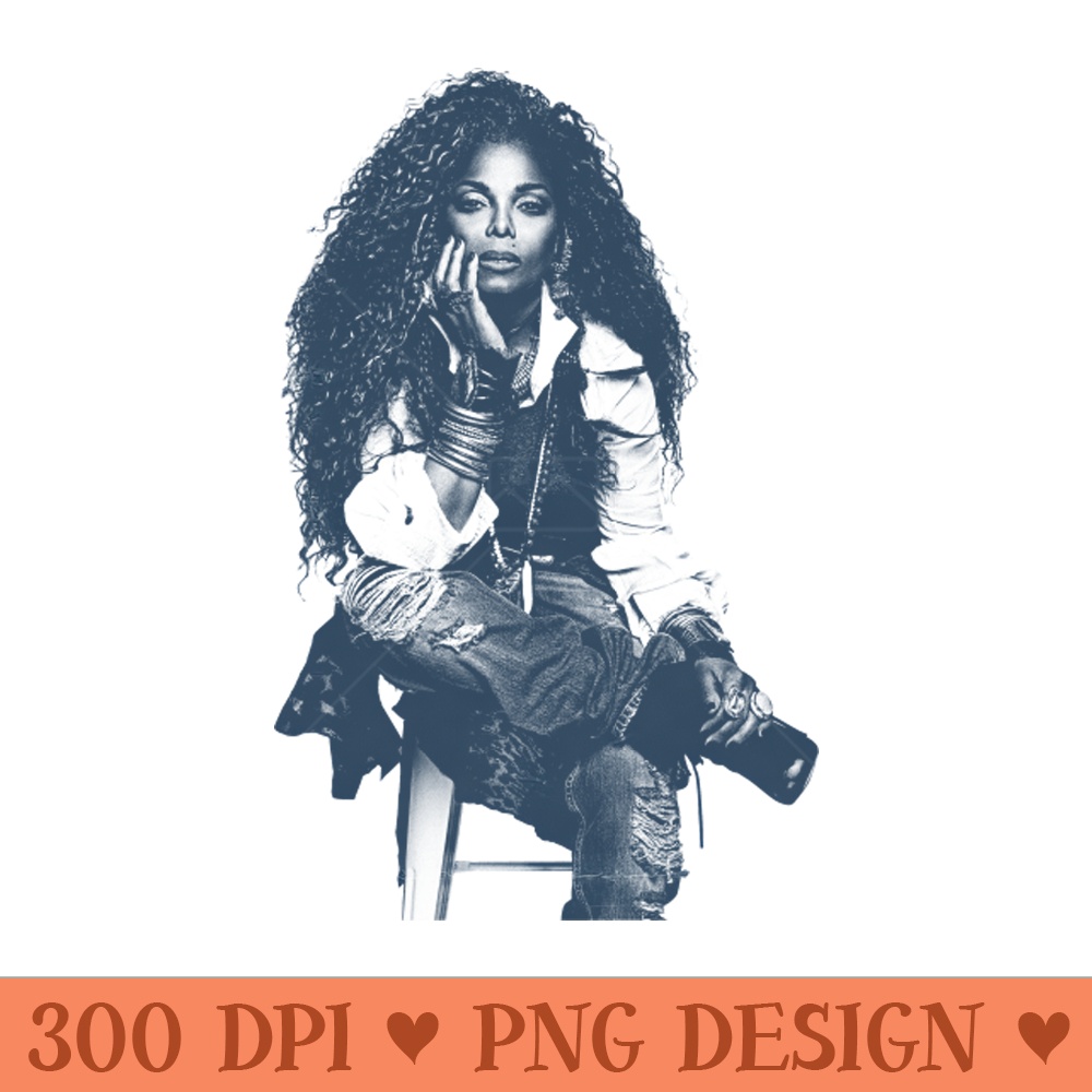 Janet Jackson Blue Vintage Color - PNG image download | Inspire Uplift