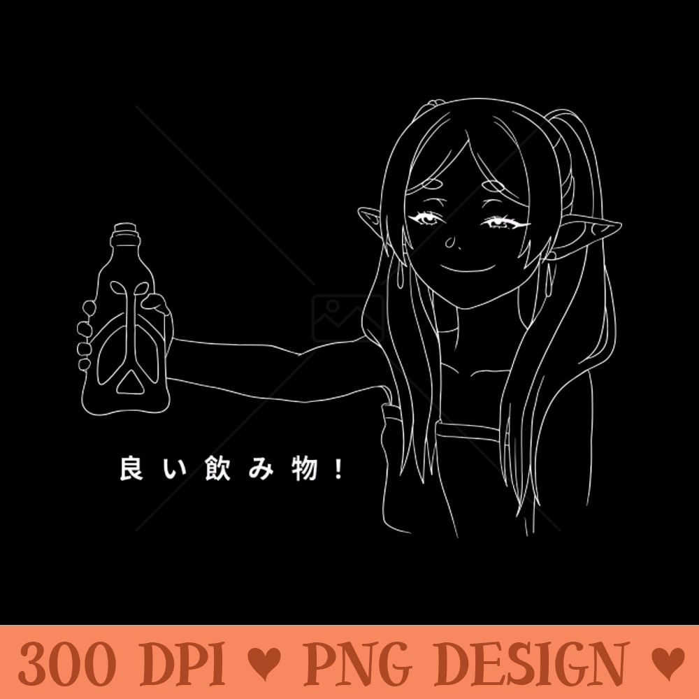 Frieren Drink Black - Ready To Print PNG Designs | Inspire Uplift
