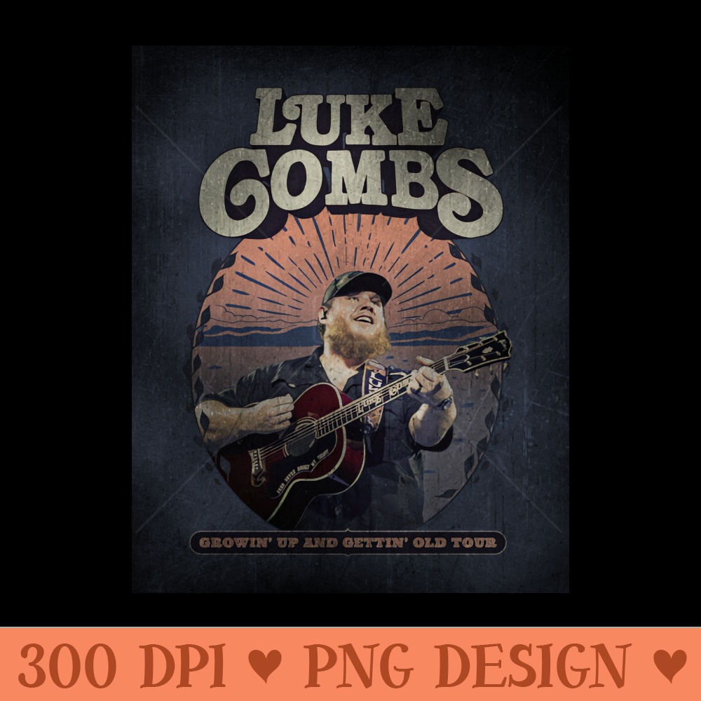 Vintage Luke Combs - Printable PNG Images | Inspire Uplift