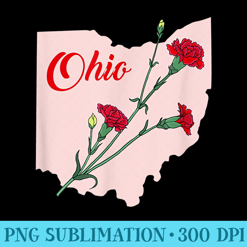 Ohio Flower Scarlet Carnation - Printable PNG Images | Inspire Uplift