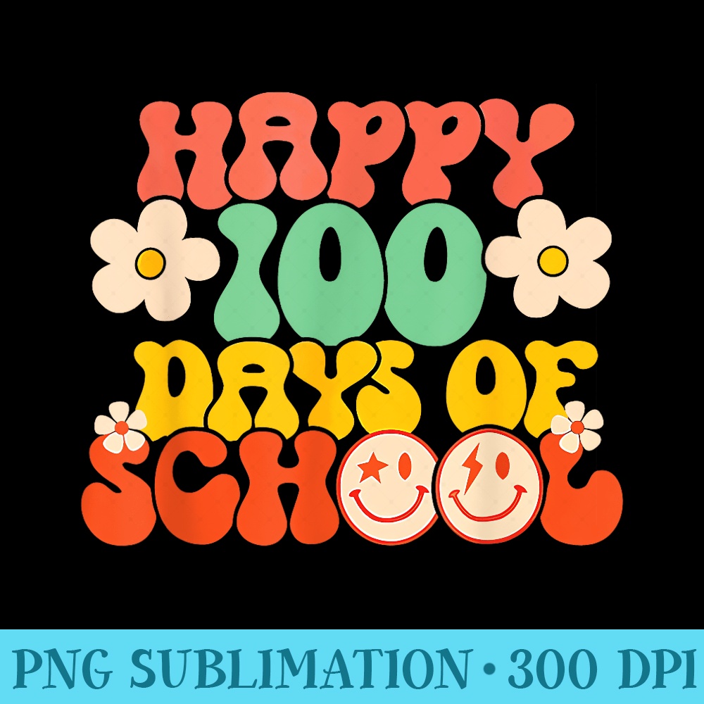 Happy 100th Day Of School Teacher Retro Groovy 100 Days - PN | Inspire ...