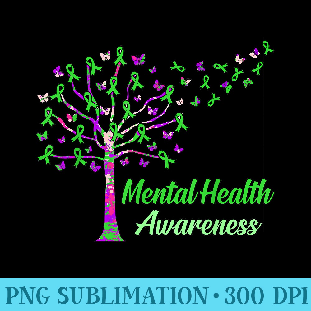 Mental Health Awareness Tree Ribbons Supporter Graphic - Pri | Inspire ...
