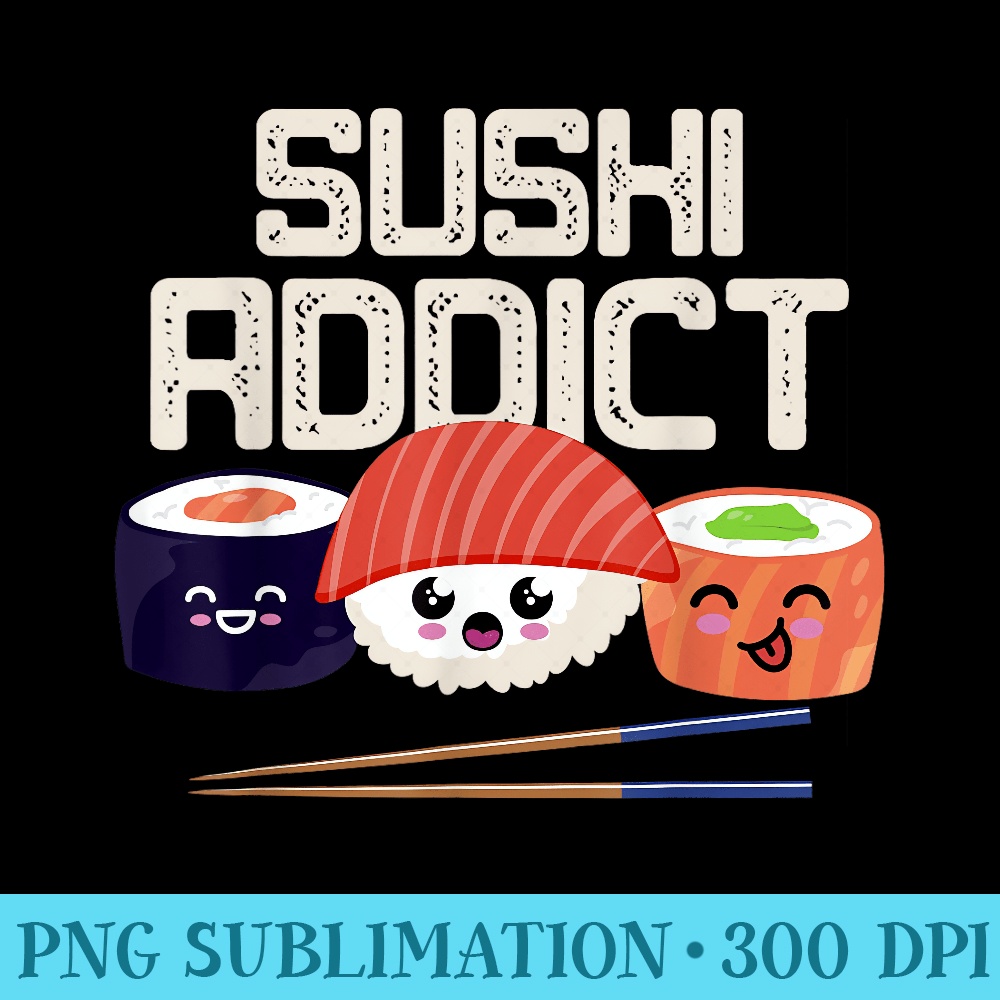 Kawaii Sushi Addict Sushi Lover Idea - PNG Download Resource | Inspire ...