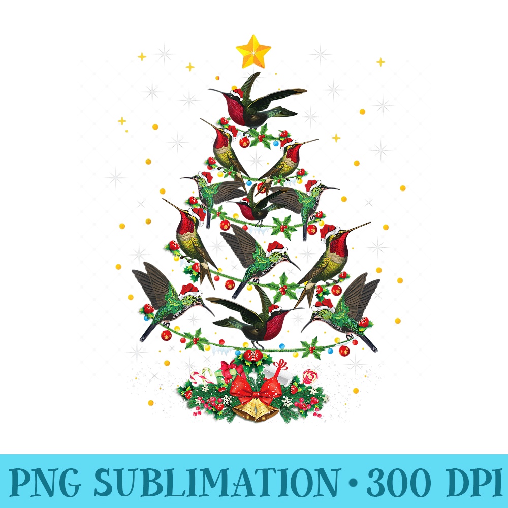 Santa Hat Hummingbird Xmas Hummingbird Christmas Tree - PNG | Inspire ...