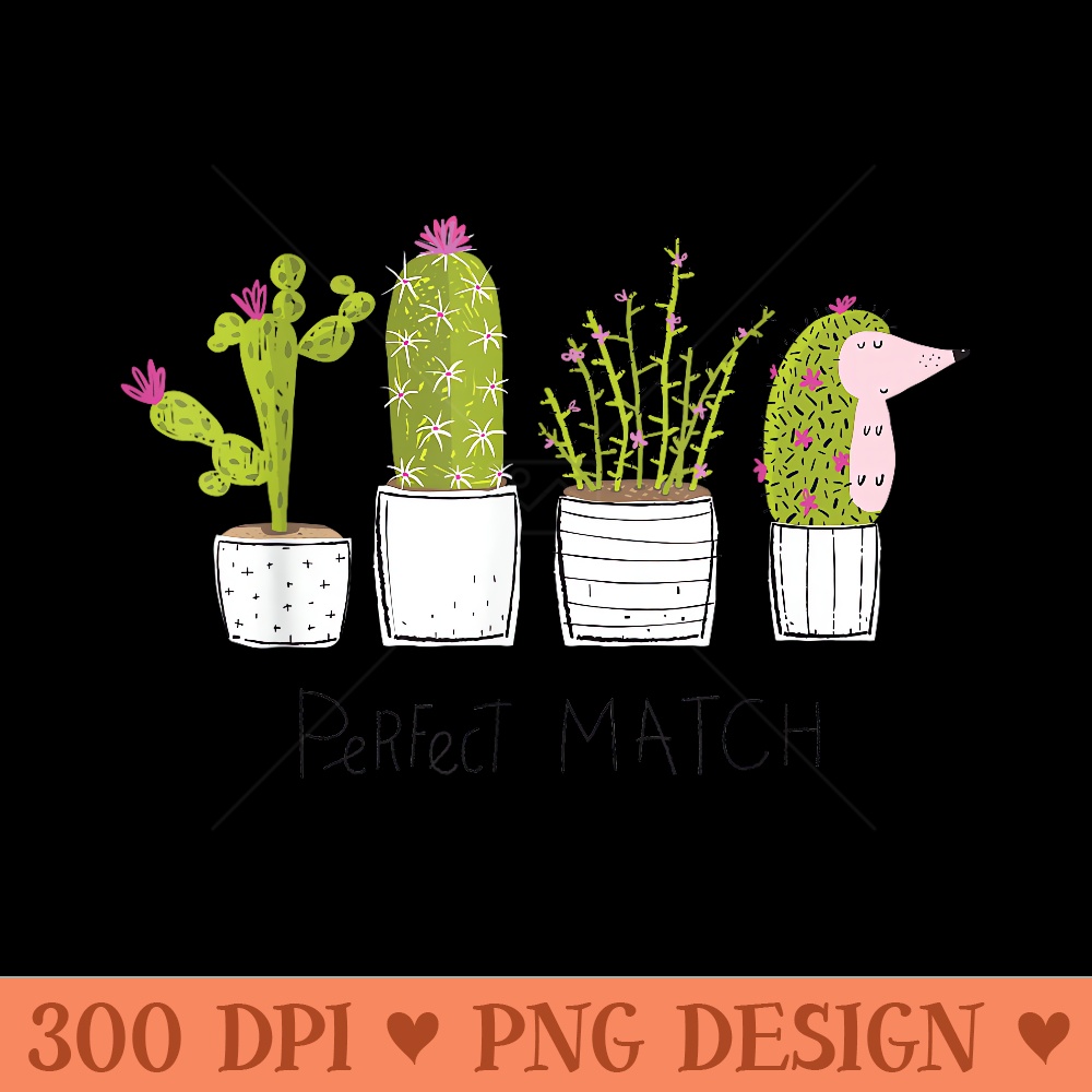 Hedgehog Perfect Match Cacti Cactus - Ready To Print PNG Des | Inspire ...