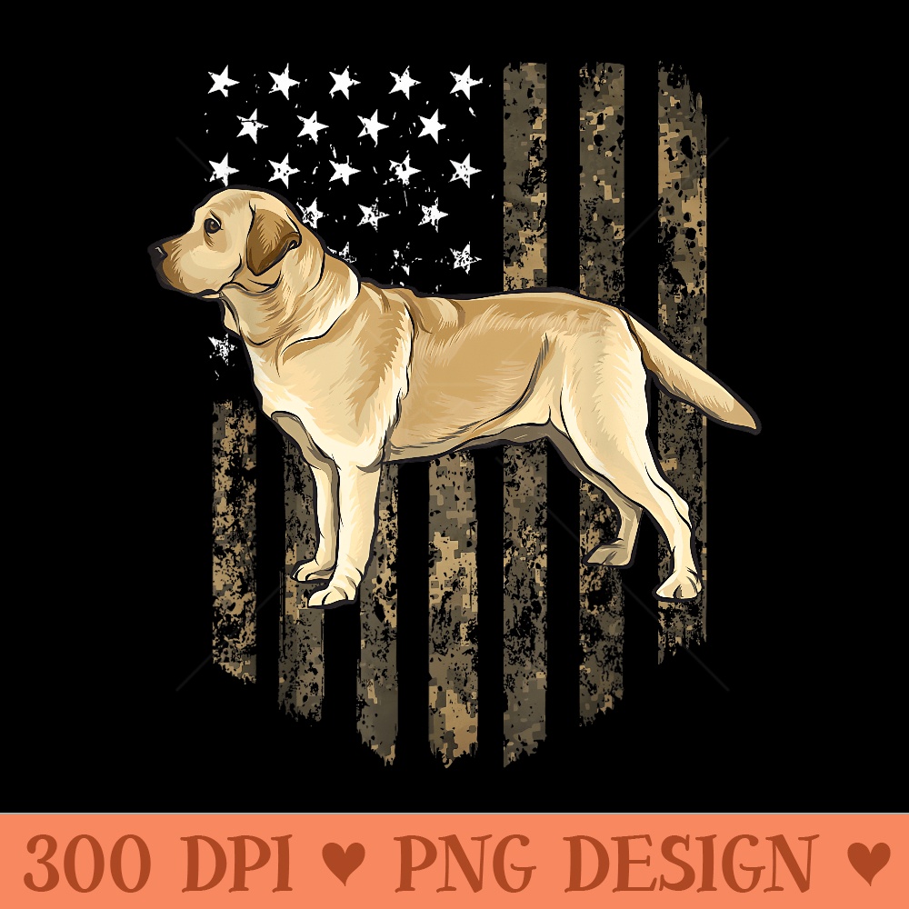 Camo American Flag Yellow Labrador Retriever 4th Of July USA | Inspire ...