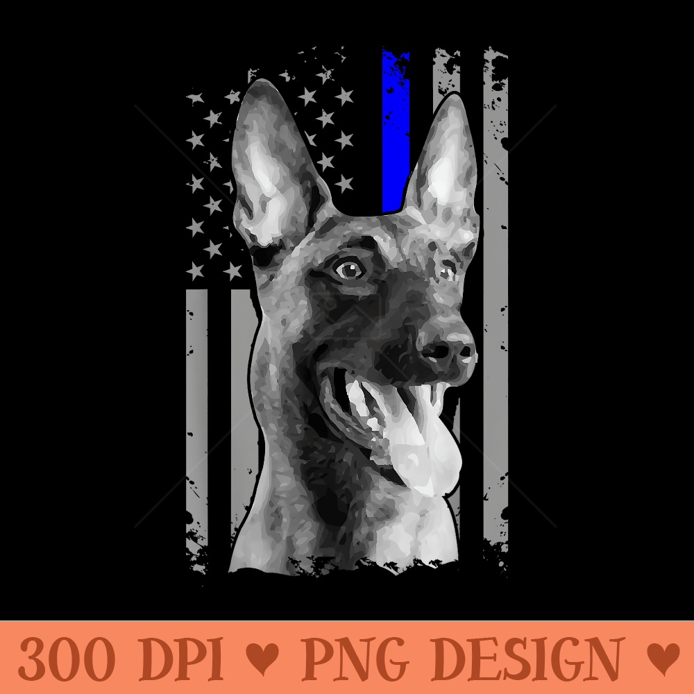 Belgian Malinois K9 Unit Thin Blue Line Flag Police - High Q | Inspire ...