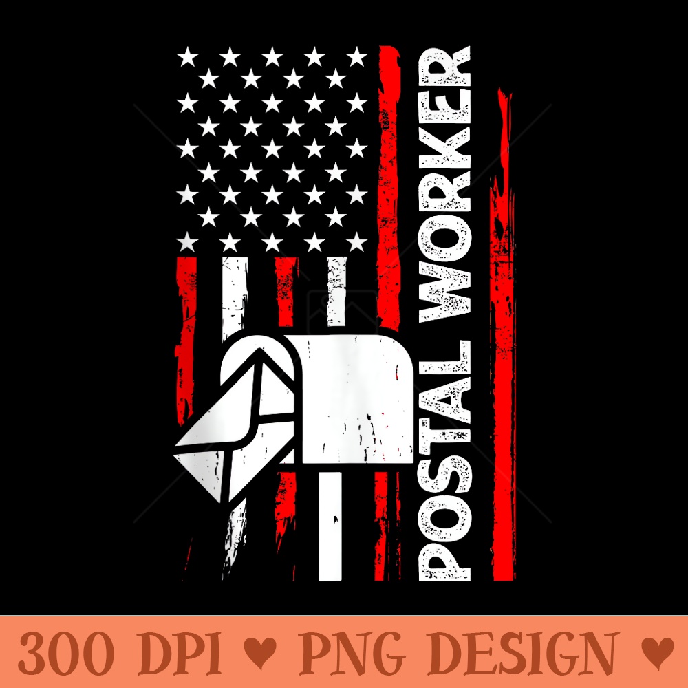 Postal Worker USA American Flag US - Printable PNG Images | Inspire Uplift