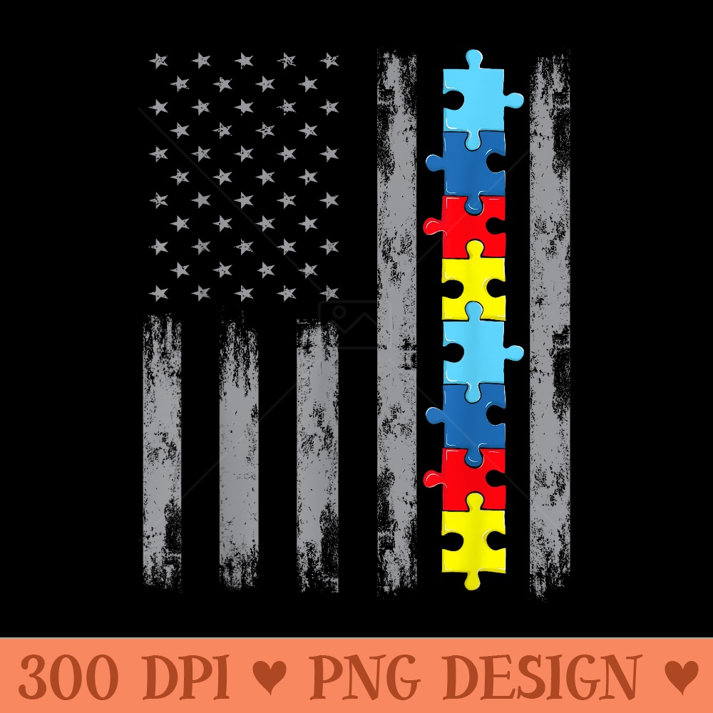 Autism Awareness American Flag , Autistic US Patriotic - Tra | Inspire ...