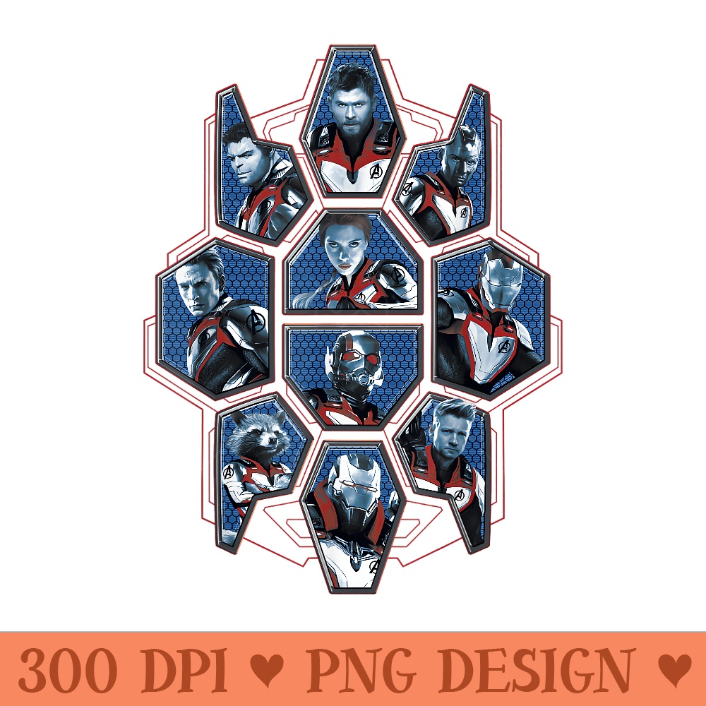 Marvel Avengers Endgame Character Group Panels Graphic - PNG | Inspire ...