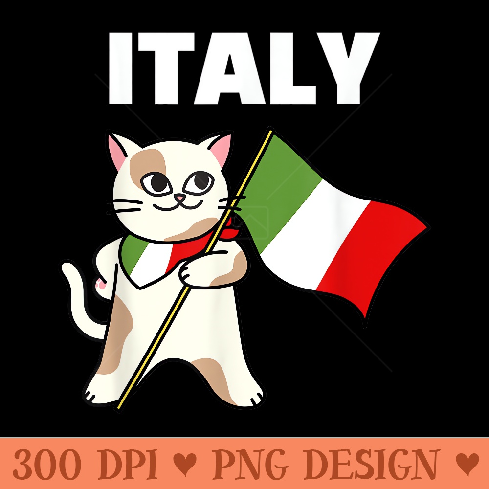 Italy Cat Italian Italia Flag Cute Kitten - High Quality PNG | Inspire ...