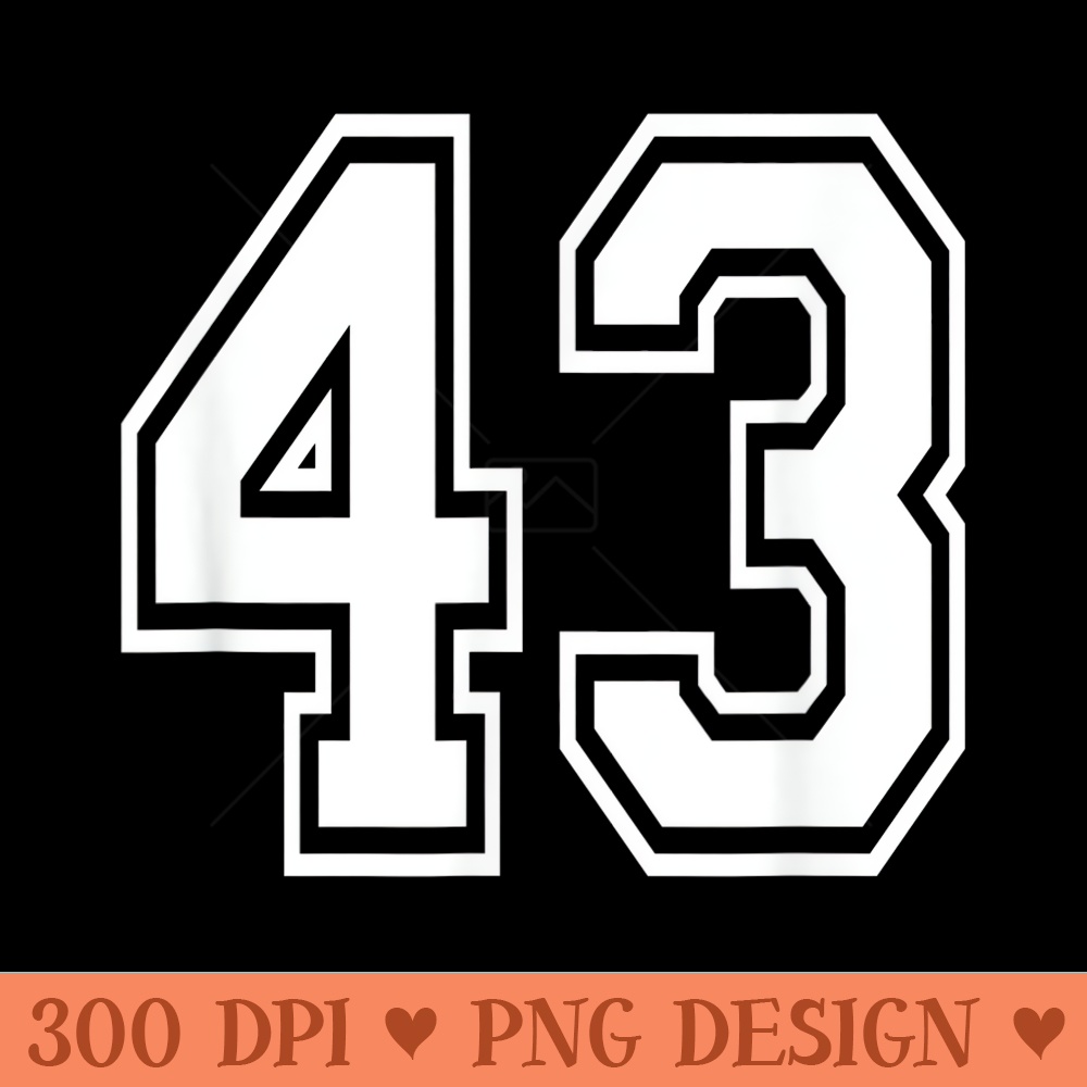 Number 43 43rd Birthday Player Team Numbered Jersey - PNG De | Inspire ...