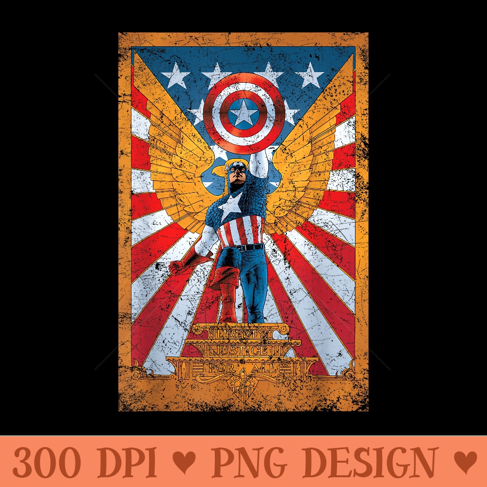 Marvel Captain America Liberty and Justice for All - Transpa | Inspire ...