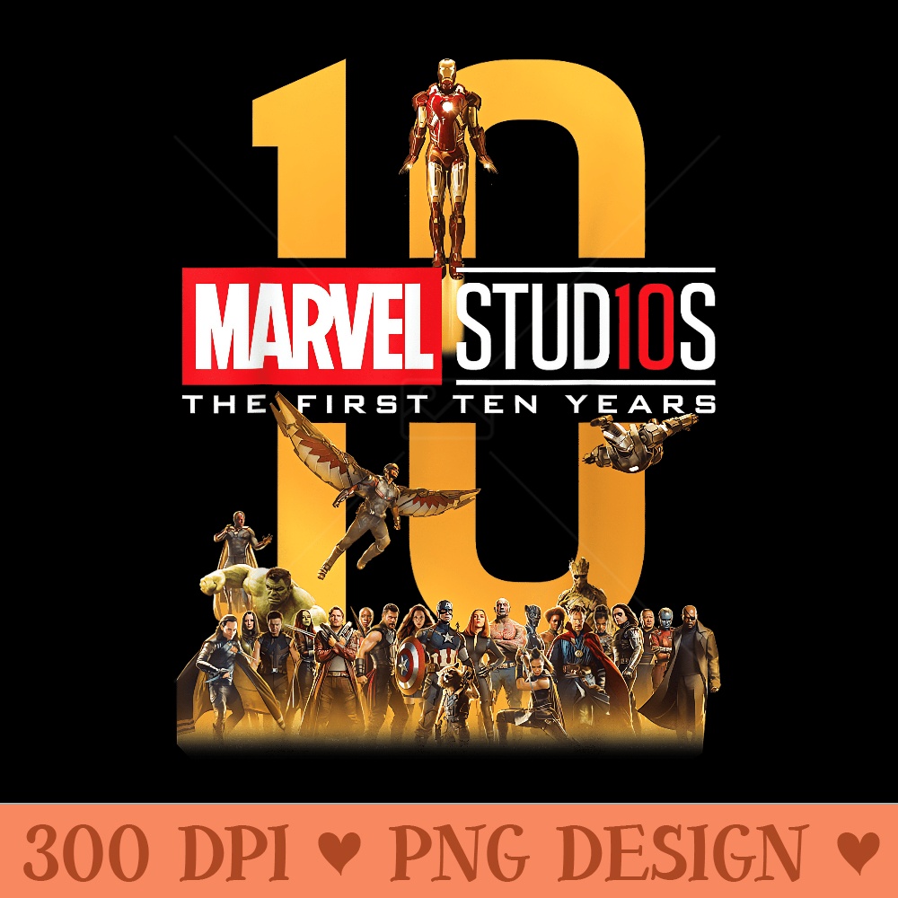 Marvel Studios First Ten Years Full Cast Graphic T - High Re | Inspire ...