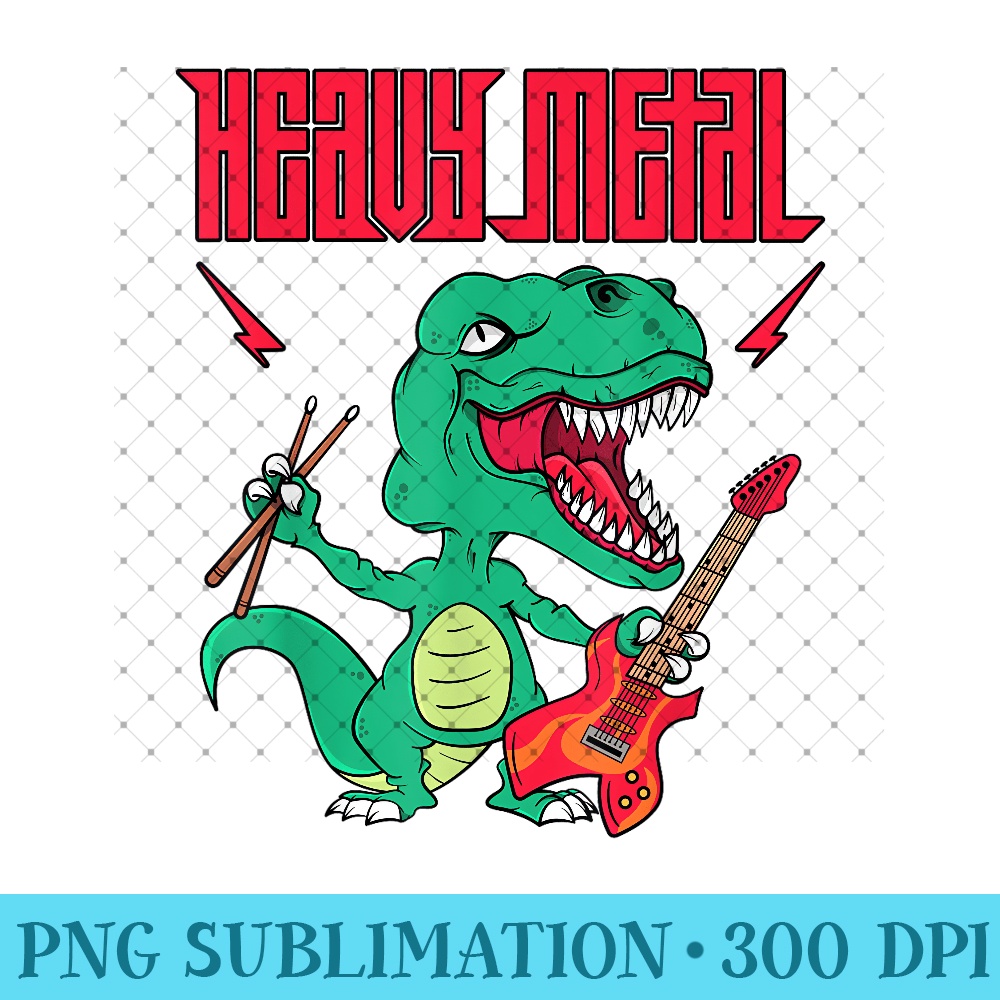 Funny Heavy Metal Dinosaur Design For and - Modern PNG desig | Inspire ...