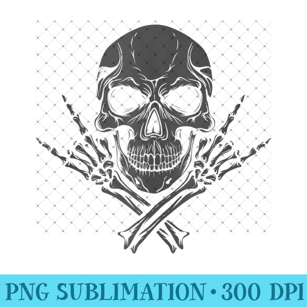 Mano Cornuta - cool music skull rocker greeting grey skull - | Inspire ...