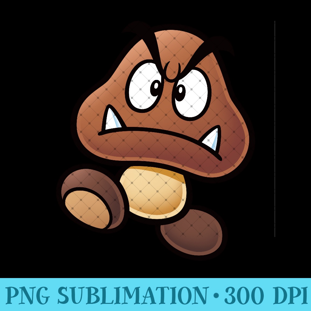 Super Mario Goomba Big Face - PNG Prints | Inspire Uplift