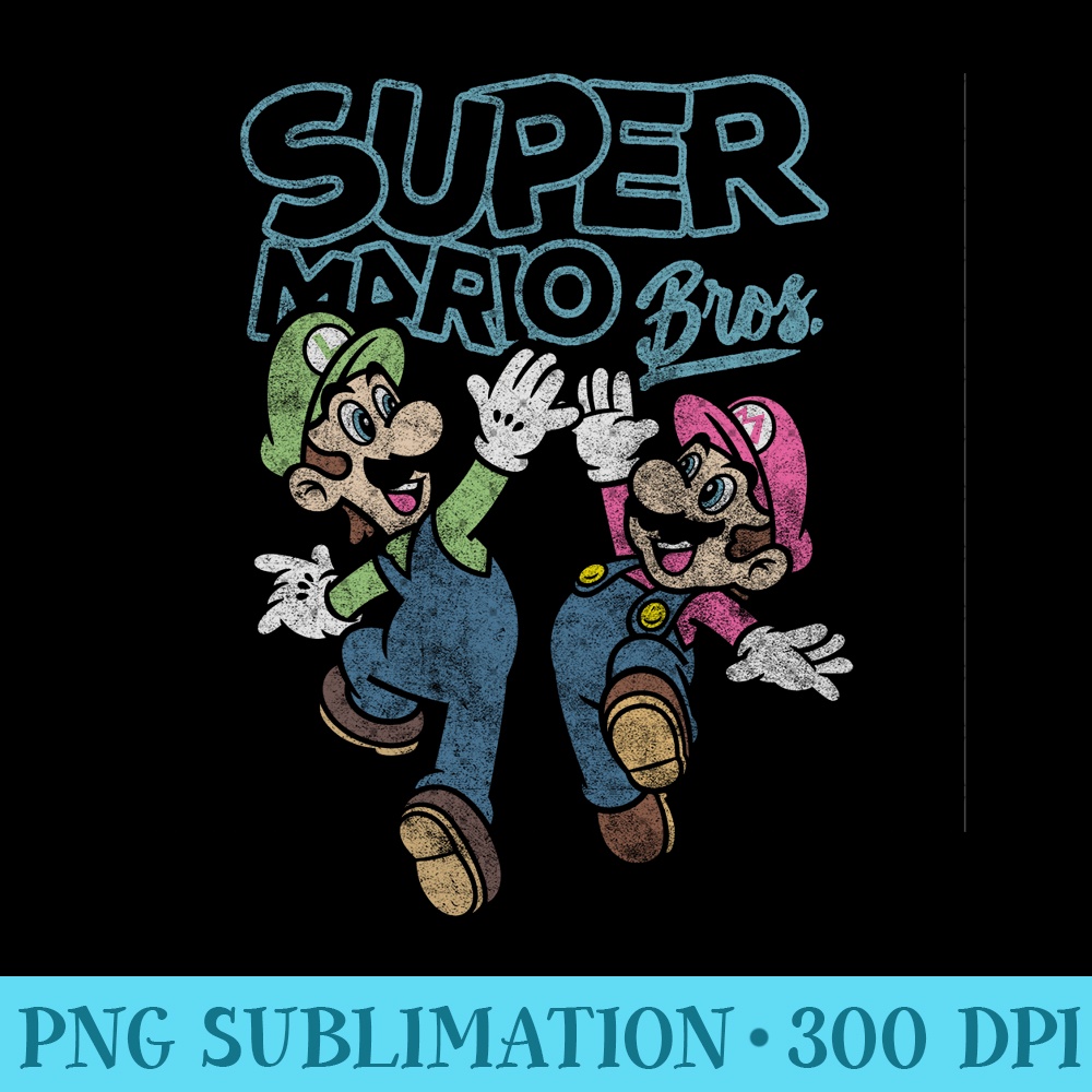 Super Mario Bros. High Five Portrait - Exclusive PNG designs | Inspire ...