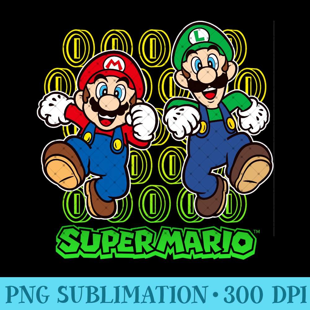 Nintendo Super Mario Luigi & Mario Running Coin Backdrop - H | Inspire ...