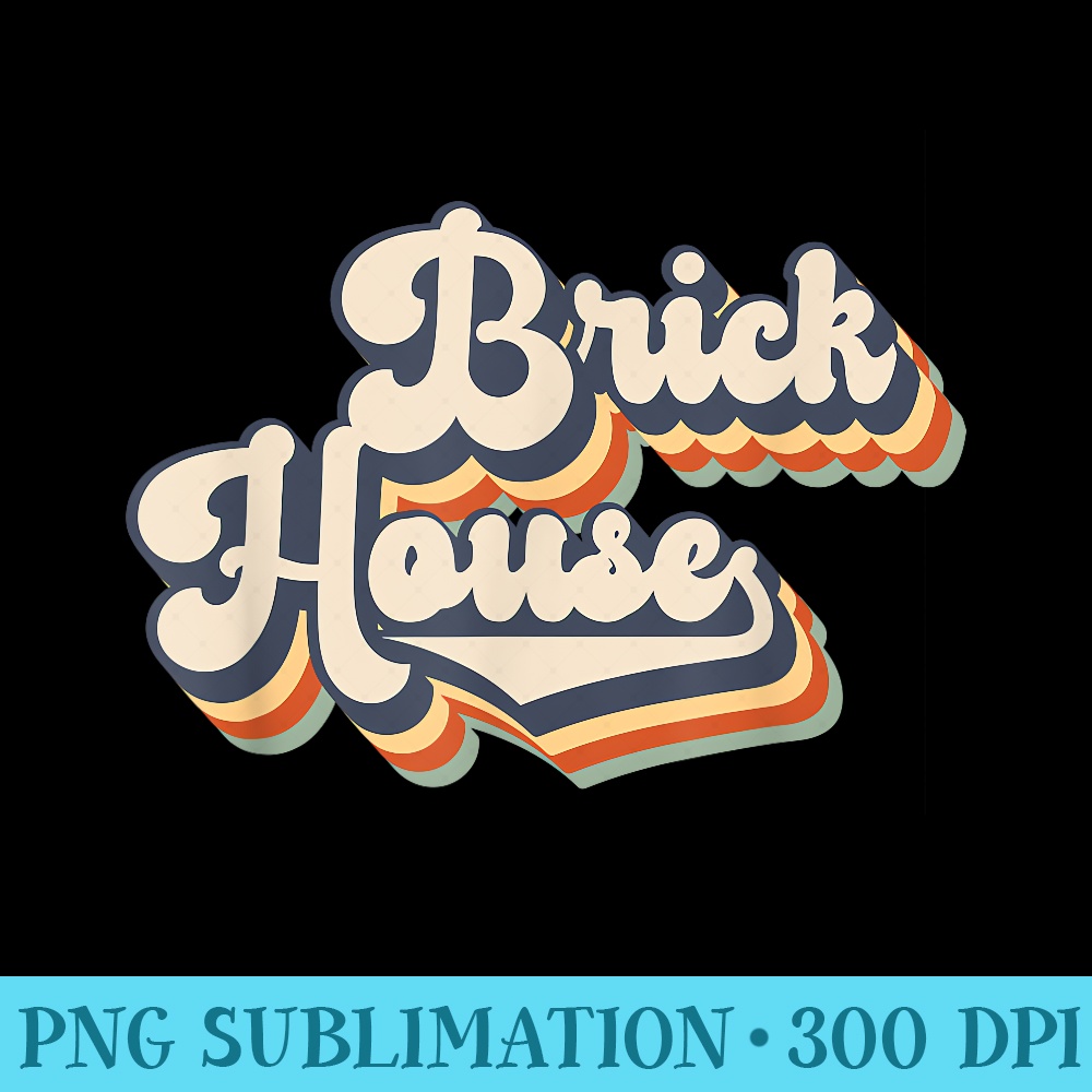 Retro 70s Vintage Style Brick House - PNG design assets - Inspire Uplift