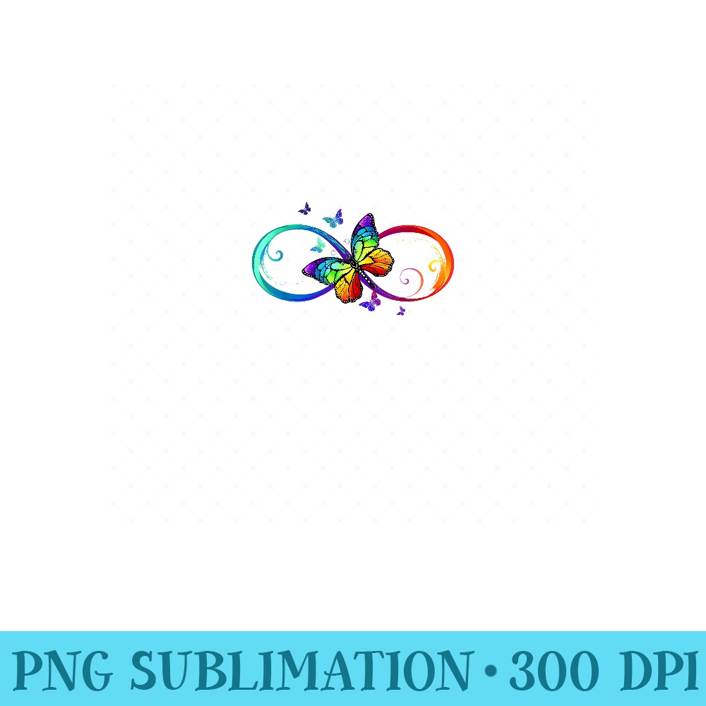 Butterfly Rainbow infinity Symbol Sign - Trendy PNG Designs | Inspire ...