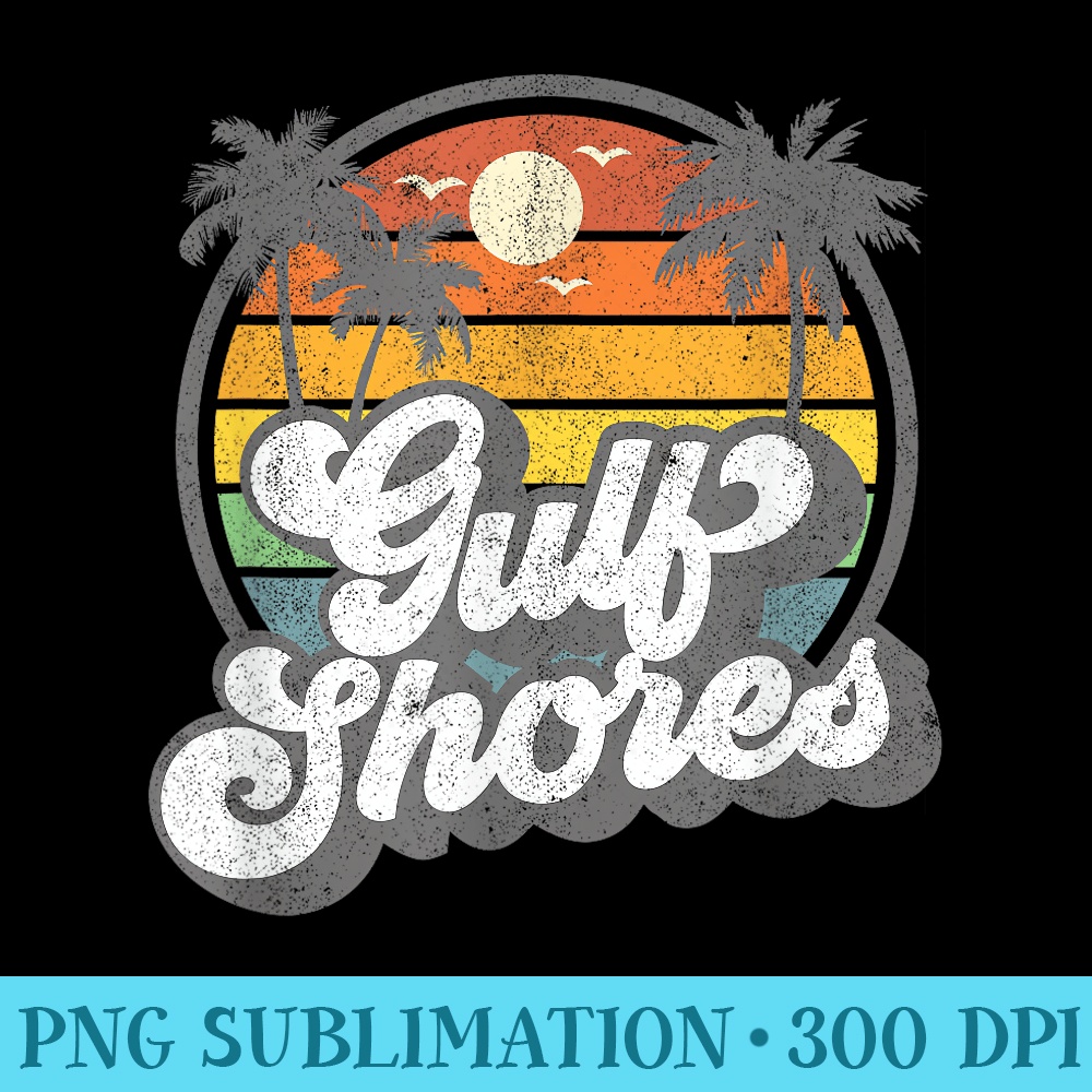Gulf Shores Alabama Vacation Palm Tree Retro Beach 70s - Dig | Inspire ...
