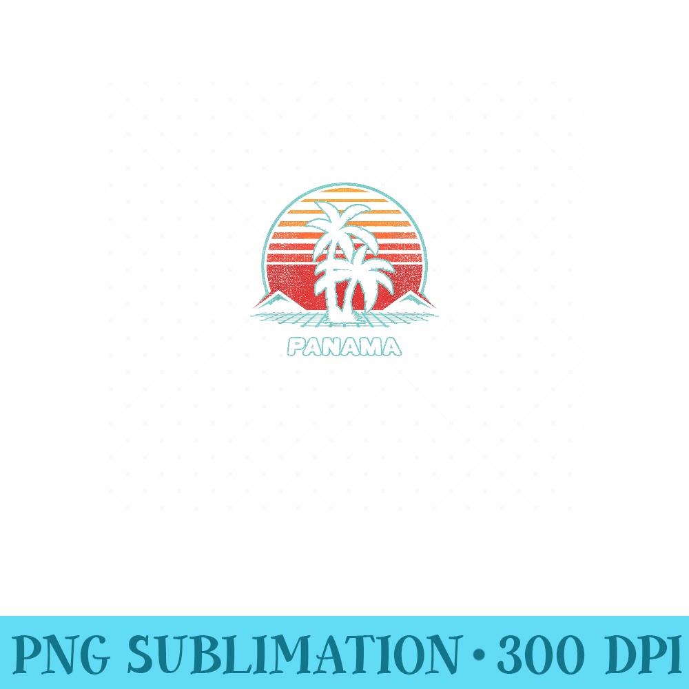 Panama Retro Vintage 80s Style - Printable PNG Graphics - Inspire Uplift