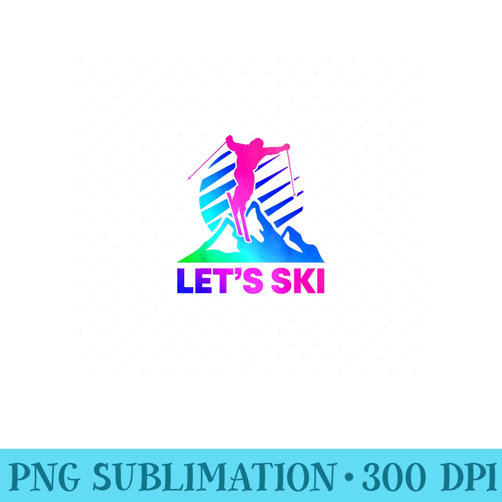 Retro Ski Vintage 80s 90s Skiing Outfit - PNG Art Files | Inspire Uplift