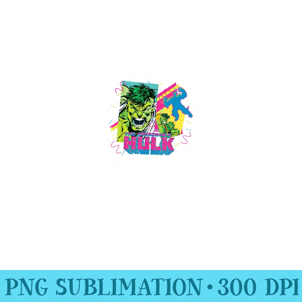 Marvel The Incredible Hulk Retro 90s - High Quality PNG File | Inspire ...