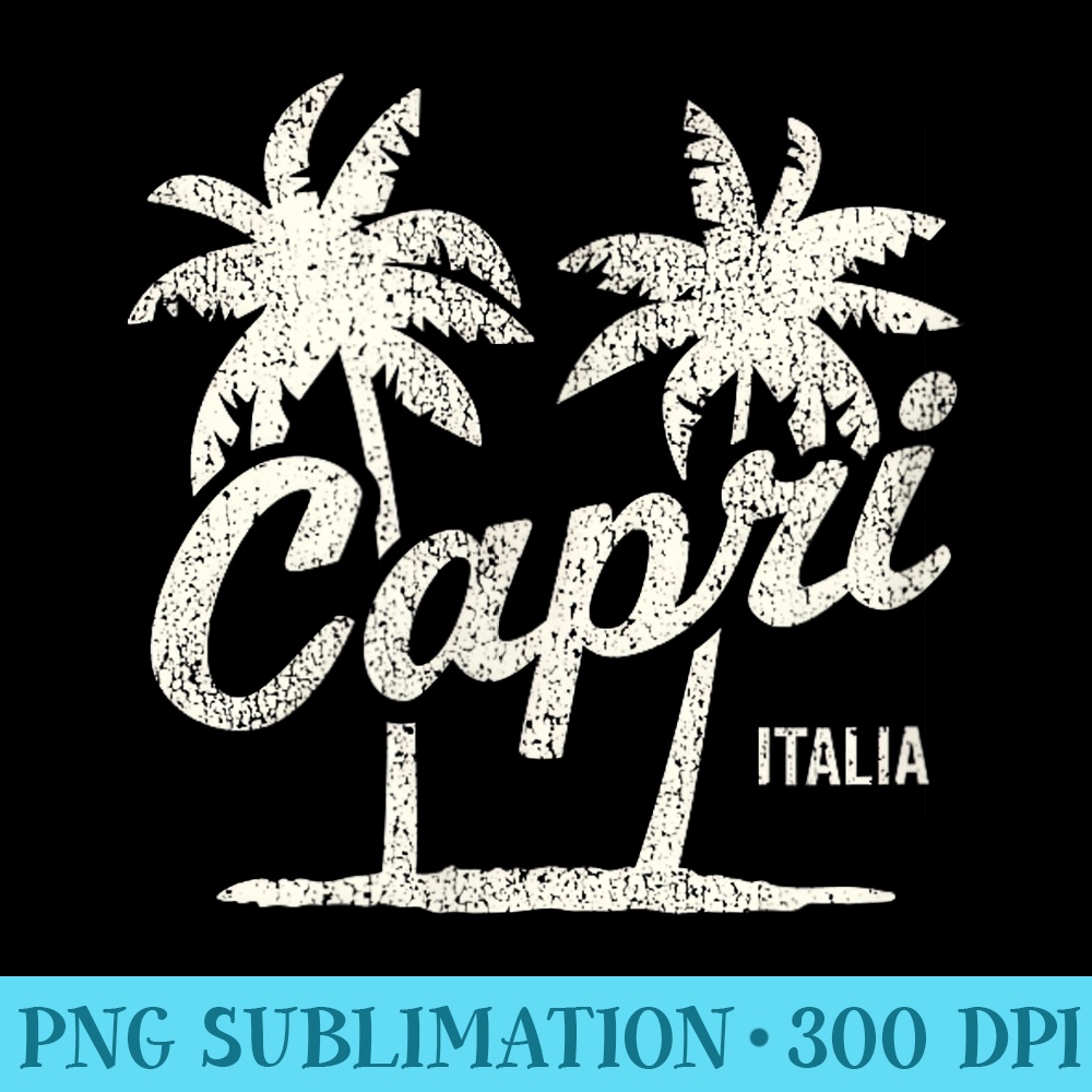 Capri Italy Vintage 70s Palm Trees Graphic - Exclusive PNG d | Inspire ...