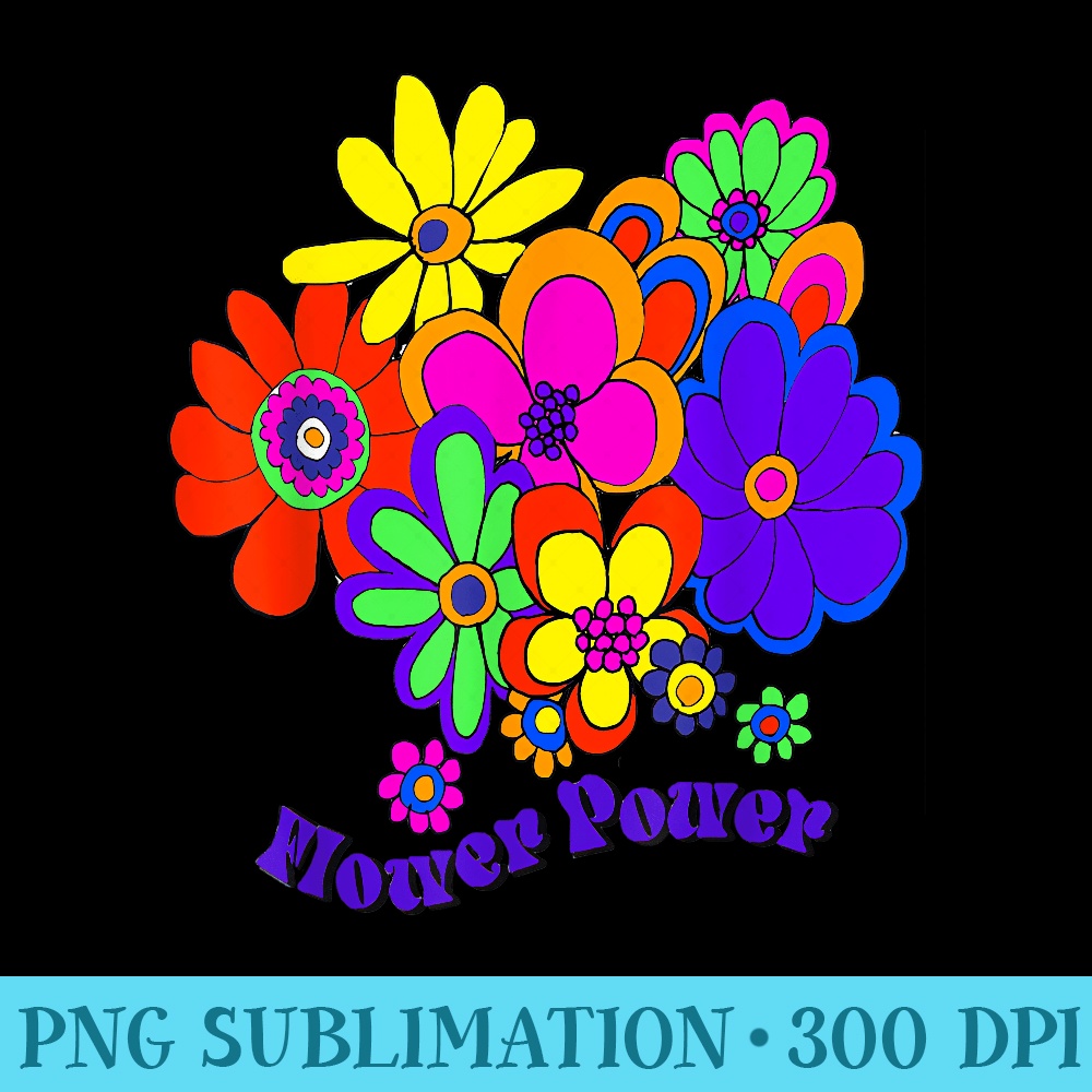 60s 70s Retro Flower Power T - PNG design downloads | Inspire Uplift