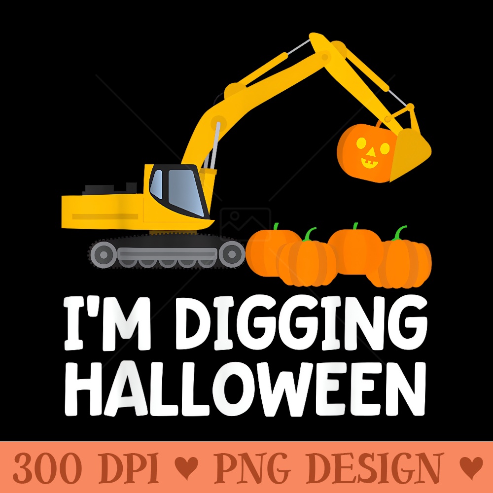 Im Digging Halloween Tractor Construction Digger - Digital P | Inspire ...